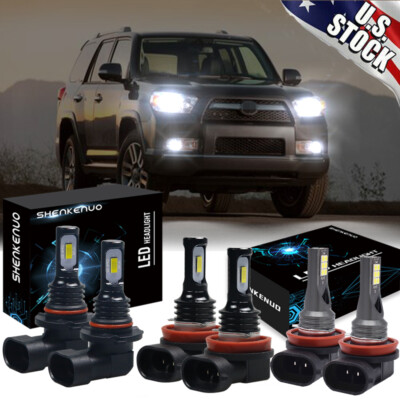 For Toyota 4Runner 2010-2020 -6x LED Headlights Hi-Lo Beam Fog Light ...