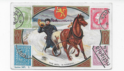1900 Limola Gum E239 Mail carrier #32 The Mail in Norway | eBay