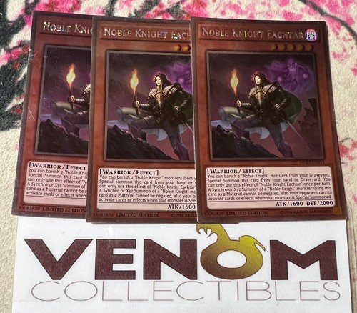 3x (LP) Noble Knight Eachtar NKRT-EN011 Platinum Rare Limited Edition ...