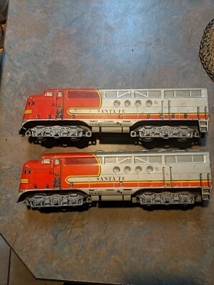 Vintage Marx Train O Gauge Santa Fe #21 Tin Litho Powered Diesel Engine ...