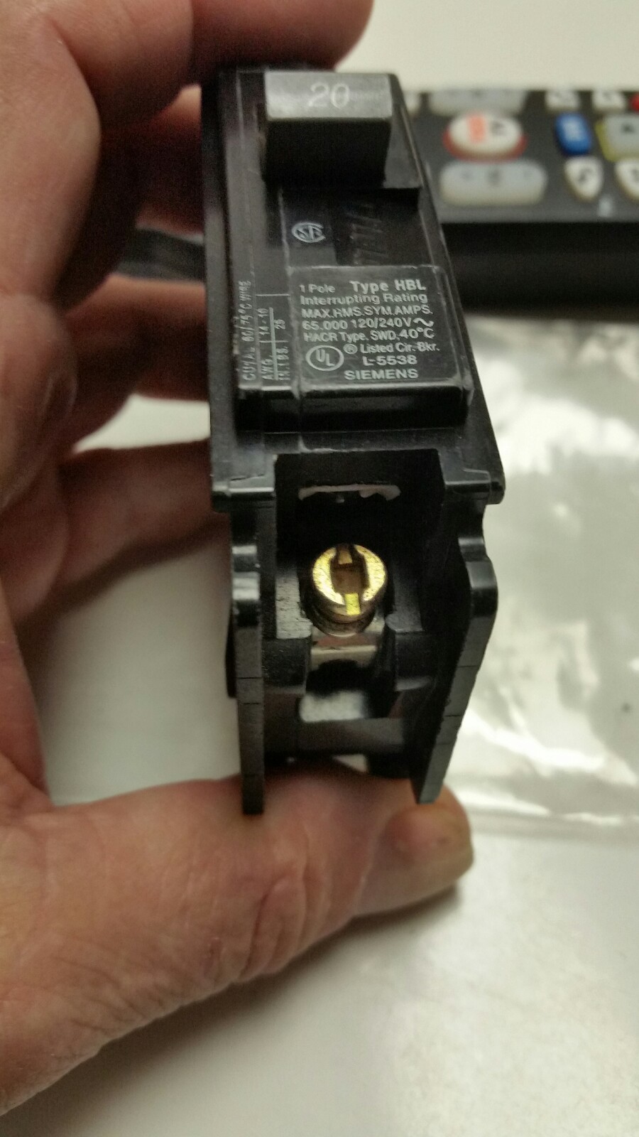 B120HH Siemens ITE Type HBL Circuit Breaker 1 Pole 20 Amp 65k AIC | eBay