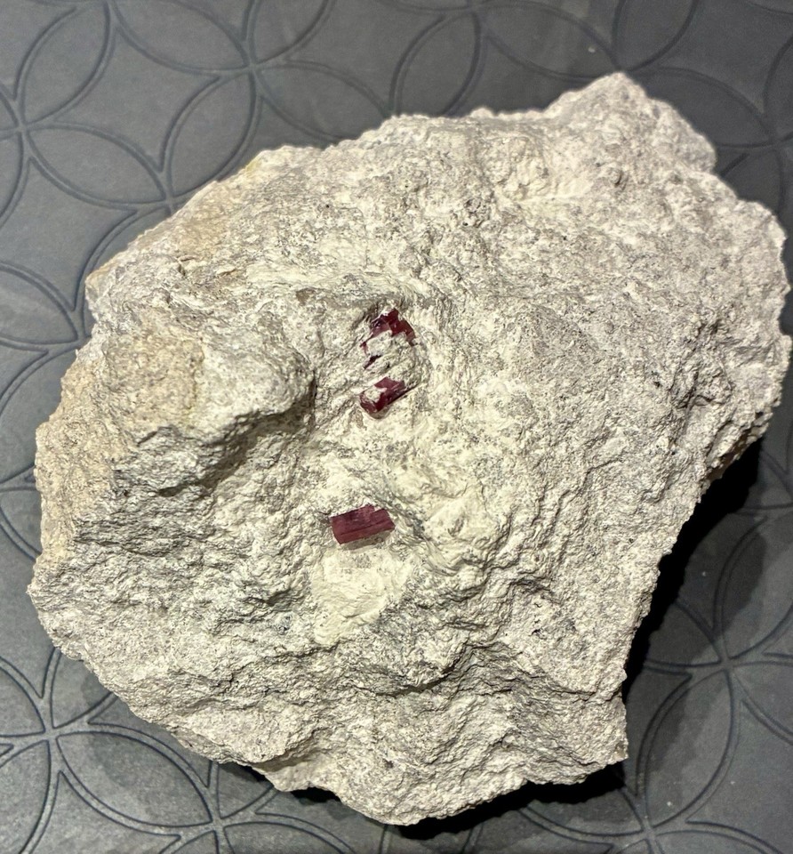 3 Red Beryl Crystals Embedded in Host Rock | eBay