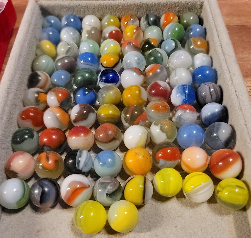 Lot Of 82 Beautiful Colorful Vintage Vitro Agate Marbles. | eBay