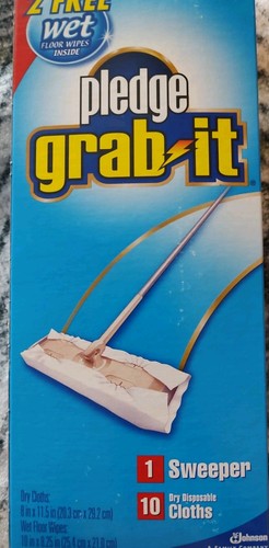 Pledge GRAB IT Sweeper with 10 Dry Cloths and 2 Wet Floor Wipes ...