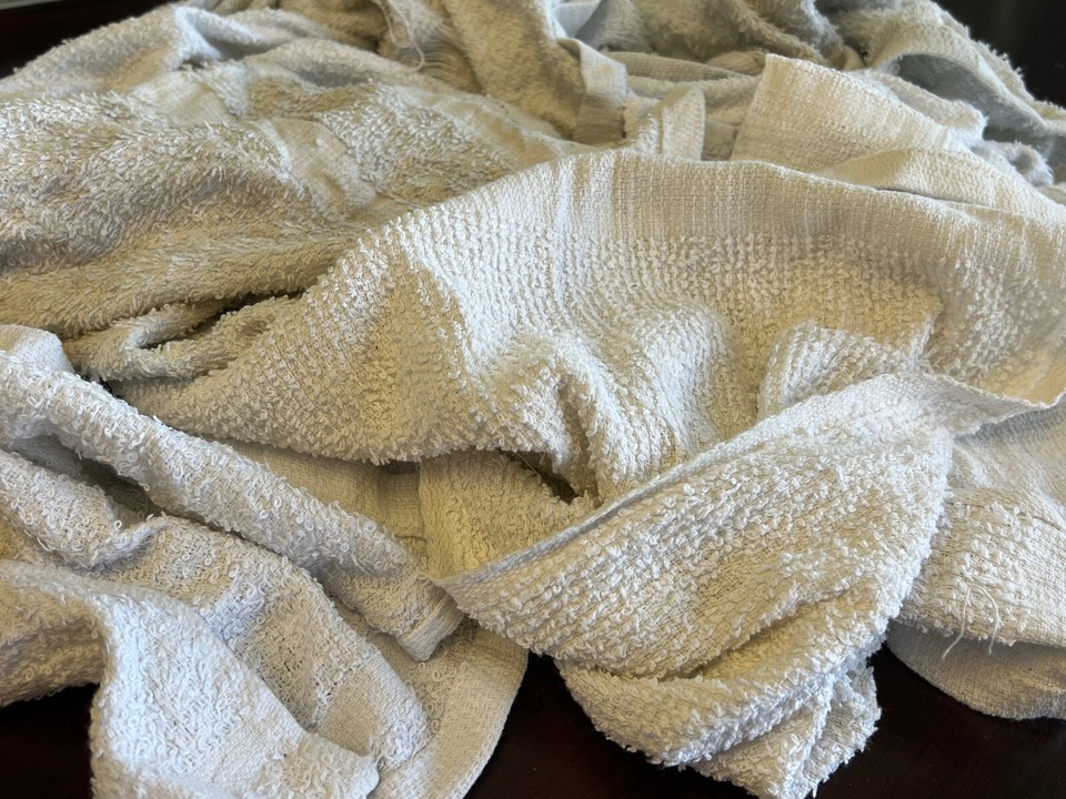 700 POUND WHITE TERRY INDUSTRIAL CLEANING TOWELS WIPING TERRY RAGS BULK ...