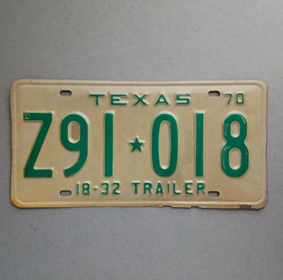 🐾 1970 TEXAS "18-32 TRAILER" REPLACEMENT LICENSE PLATE (Z91-018) | eBay