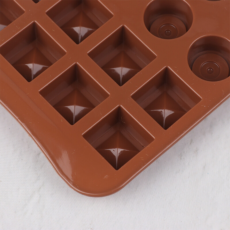 3D DIY Round Square Silicone Mold DIY Chocolate Candy Jelly Fudge Ice ...