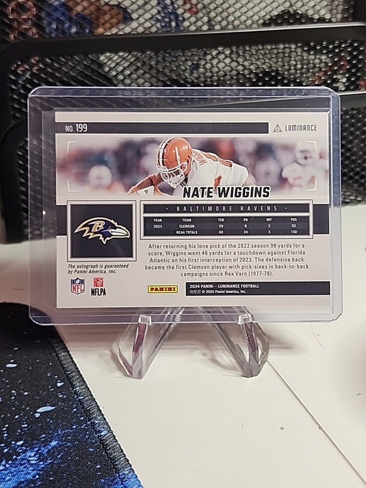 Nate Wiggins 2024 Luminance Auto Autograph RC Clemson Ravens #d/350 | eBay