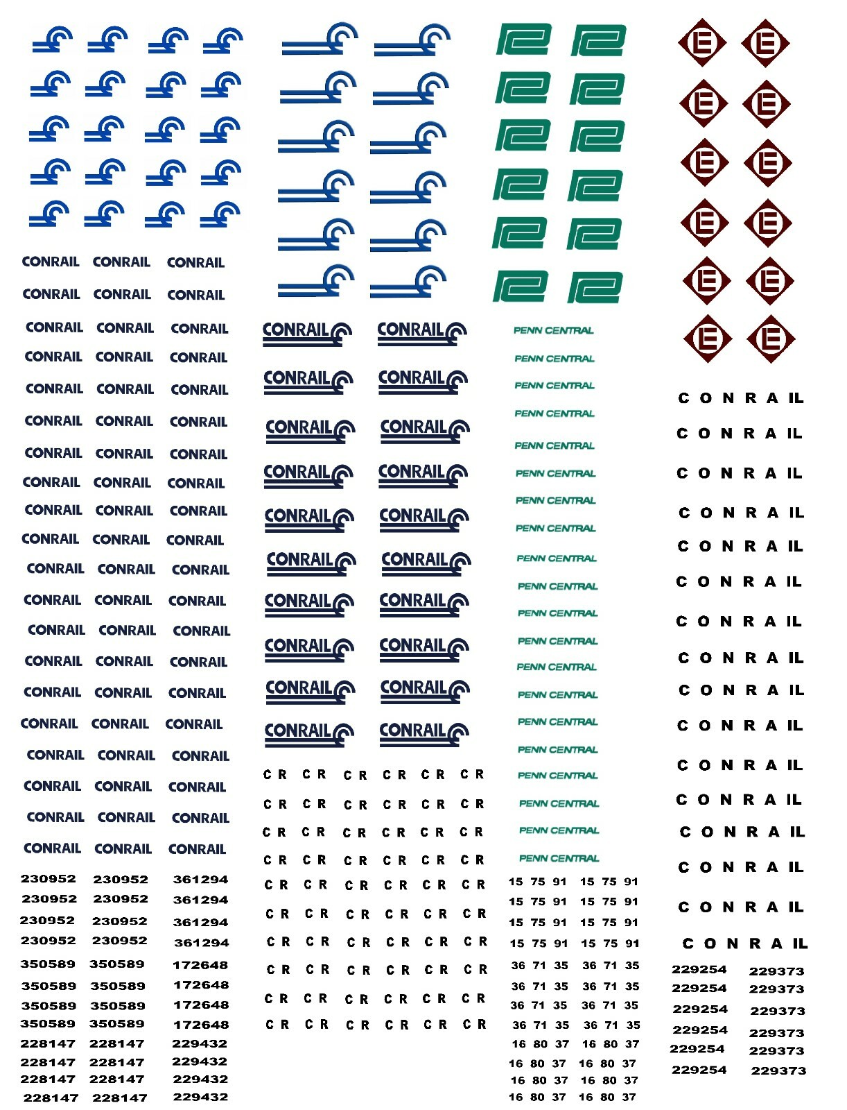 N Scale Boxcar Decals " Conrail ", " Penn Central " | eBay
