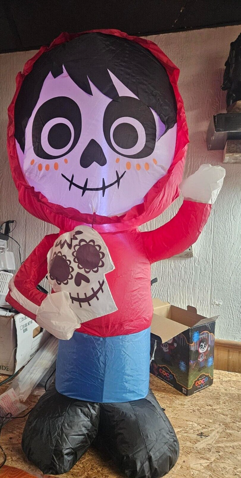 Gemmy 3.5ft Tall Disney's Miguel From Coco W/ Skull Halloween ...