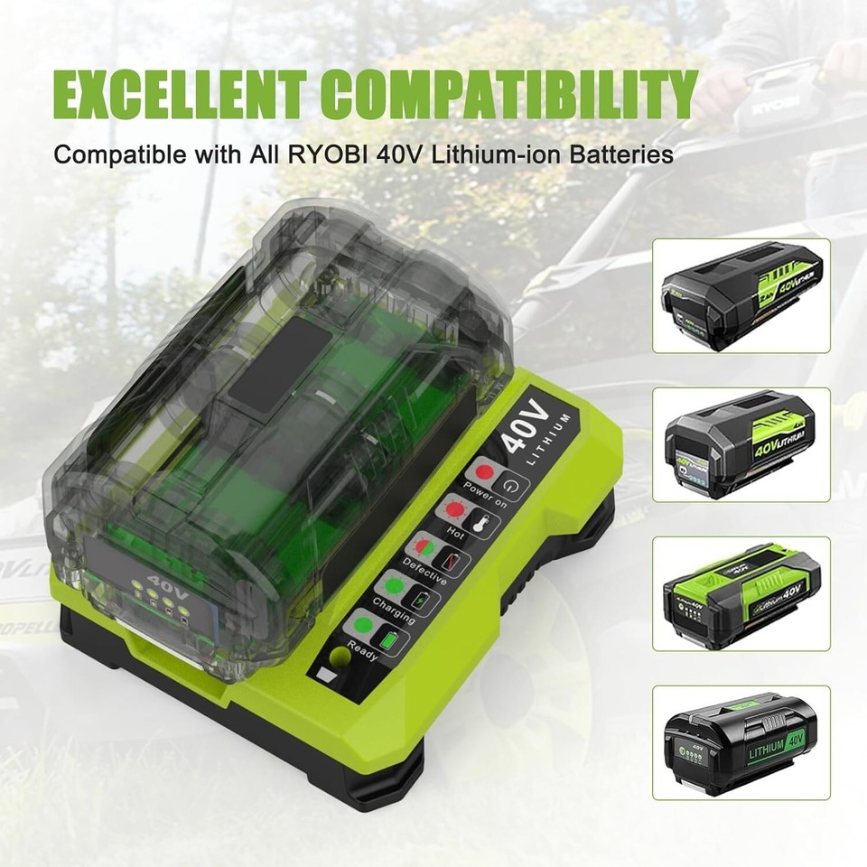 8000mAh Battery For Ryobi 40V Lithium OP40602 OP4050 OP4026A With LED ...