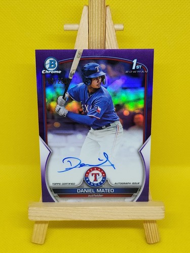 2023 Bowman Chrome Daniel Mateo Purple Refractor Auto #'d 099/250 TEXAS ...