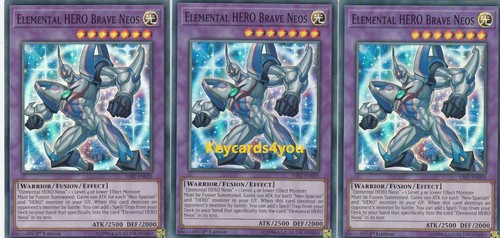 YUGIOH 3 X ELEMENTAL HERO BRAVE NEOS - SAST-EN035 1ST EDITION SUPER ...