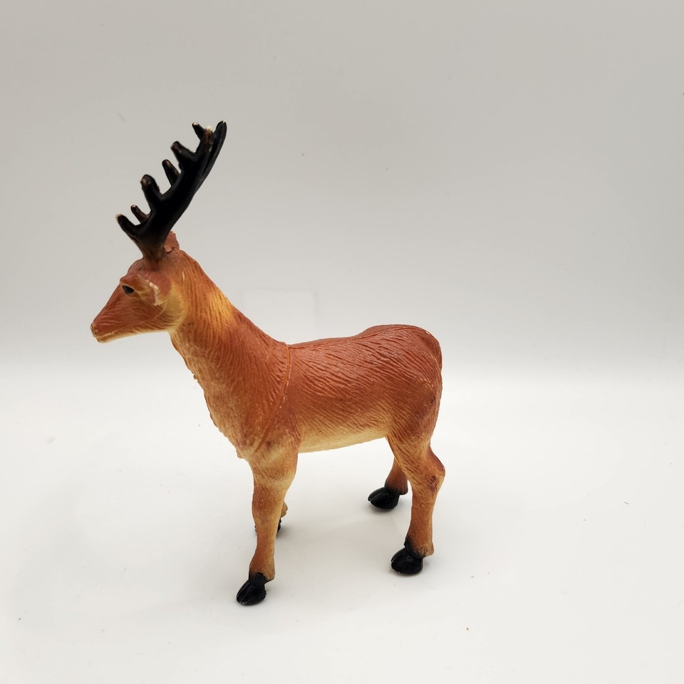 Toy Deer Buck Antlers PVC Plastic Wildlife Animal Figure Figurine | eBay