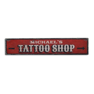 Tattoo Shop, Custom Store Owner Tattoo - Rustic Distressed Wood Sign | eBay