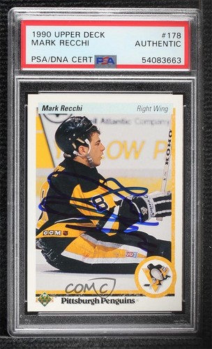 PSA/DNA 1990 Upper Deck Mark Recchi PSA/DNA Authentic Card & Auto ...