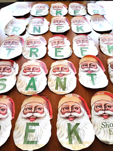 Vintage Paper Adv Santa Faces 25 C-Old General Store "Shop Early ...