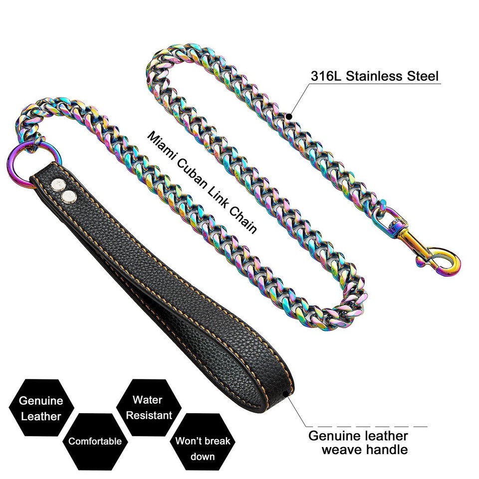Chain Leash for medium Large Dogs Metal Chain Leash Chew Proof Heavy ...