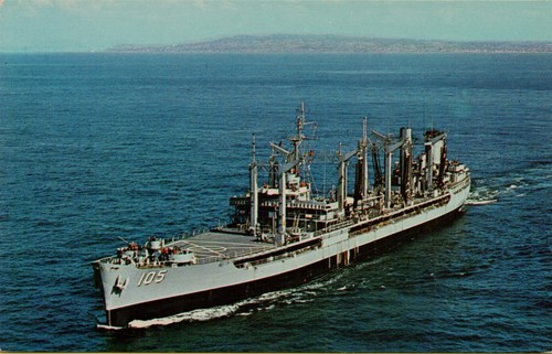 USS Mispillion AO-105 Fleet Oil Tanker Navy Service Force Ship Postcard ...