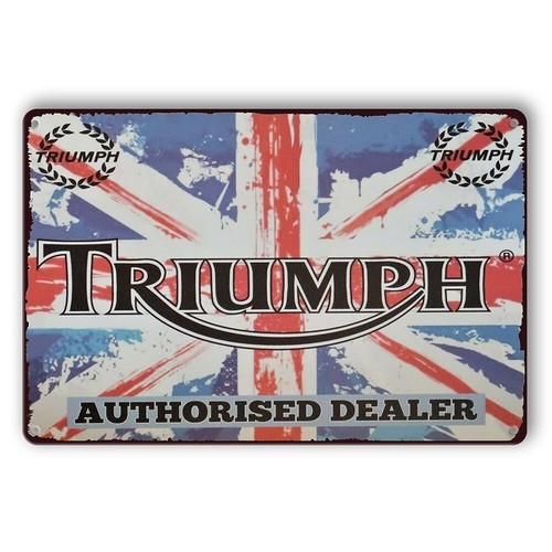2X Tin Sign CAR TRIUMPH AUTHORISED DEALER WORKSHOP Decorative Rustic ...