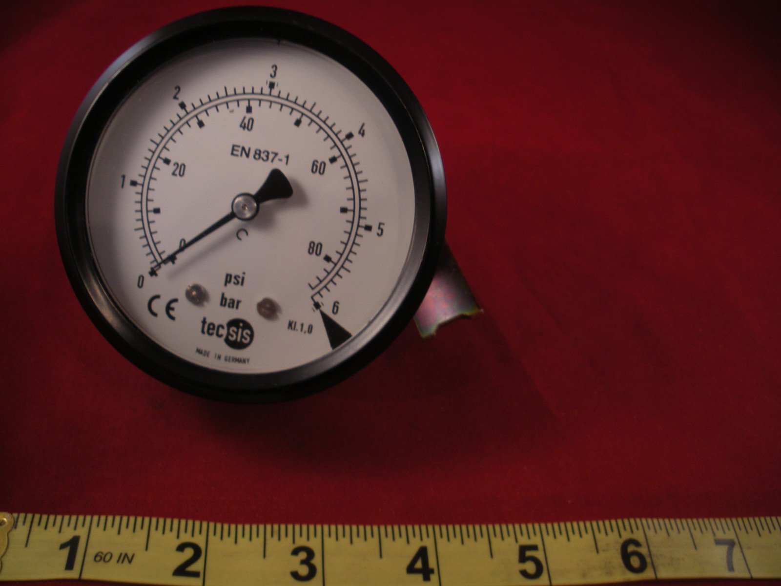 Tecsis 70184398 Manometer 080 rue 0-6 bar G1/2B 1522.074.022 EN837-1 ...