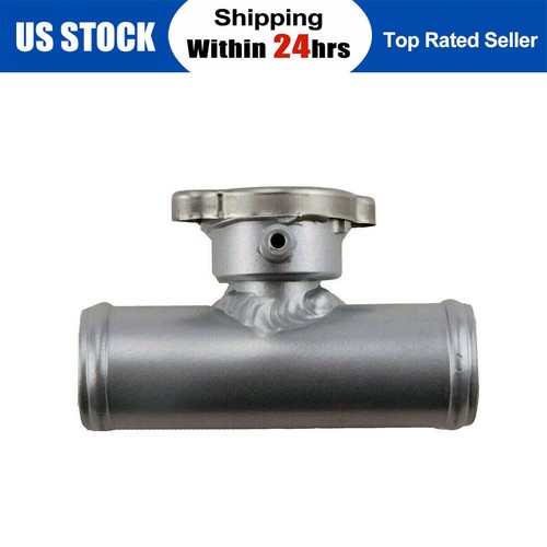 38mm 1 1/2" Aluminum In Line Radiator Hose Filler Neck W/Cap Silver ...