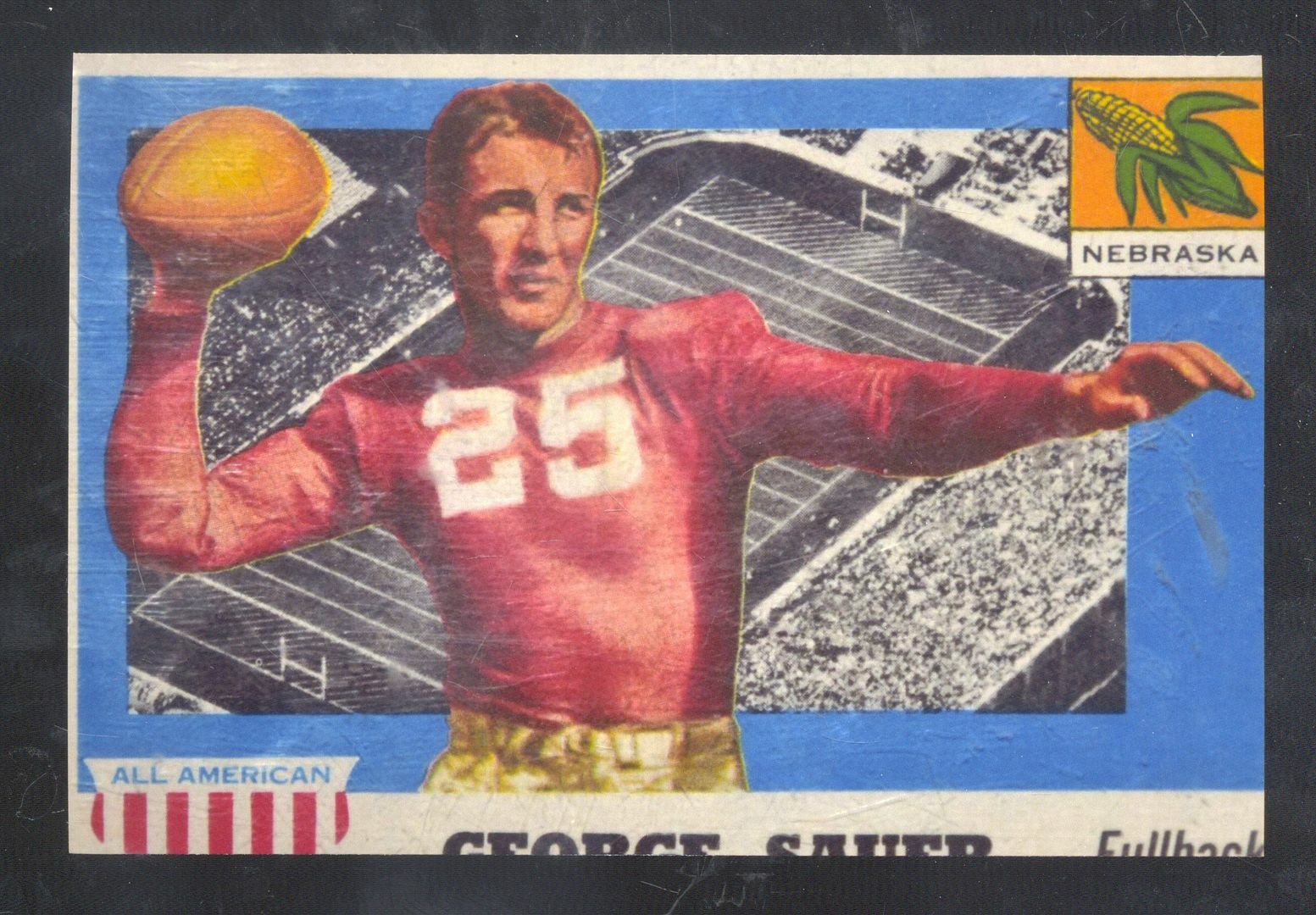 NEBRASKA CORNHUSKERS FOOTBALL PLAYER GEORGE SAUER POSTCARD COPY | eBay