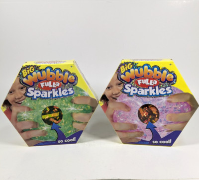 Big Wubble Fulla Sparkles 2 Pack 1 Pink & 1 Green Squish Squeeze Squash Stretch | eBay