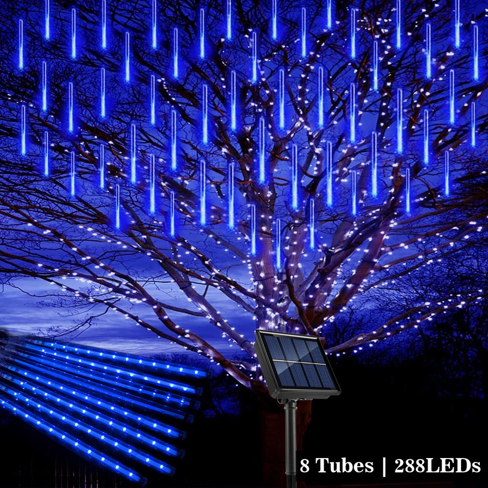 LED Meteor Shower Lights Waterproof Falling Rain Icicle Outdoor ...