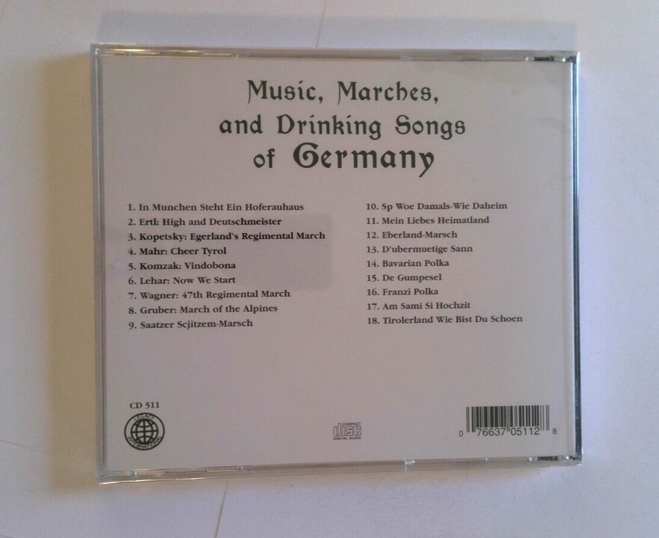 Music Marches and Drinking Songs of Germany [New CD] 76637051128| eBay