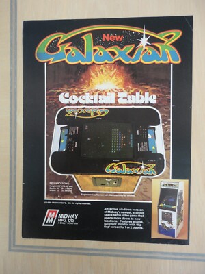 Galaxian Cocktail Video Arcade Machine Flyer Original Magazine Pull Out ...