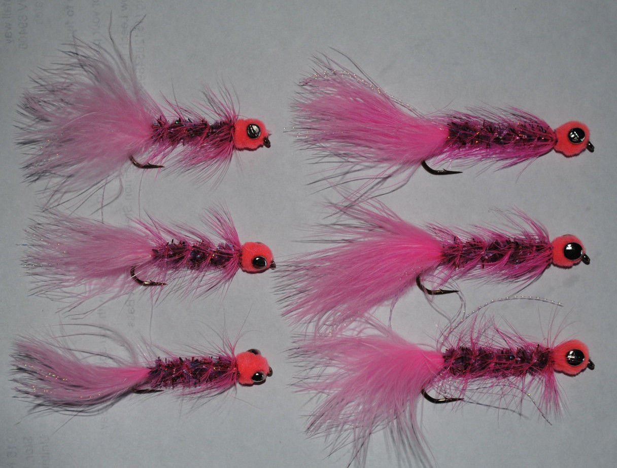 10 Barbell Egg Sucking Leech, Pink Salmon Steelhead Trout Fly Fishing ...