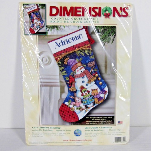 DIMENSIONS 8751 "CUTE CAROLERS STOCKING" COUNTED CROSS STITCH KIT USA ...