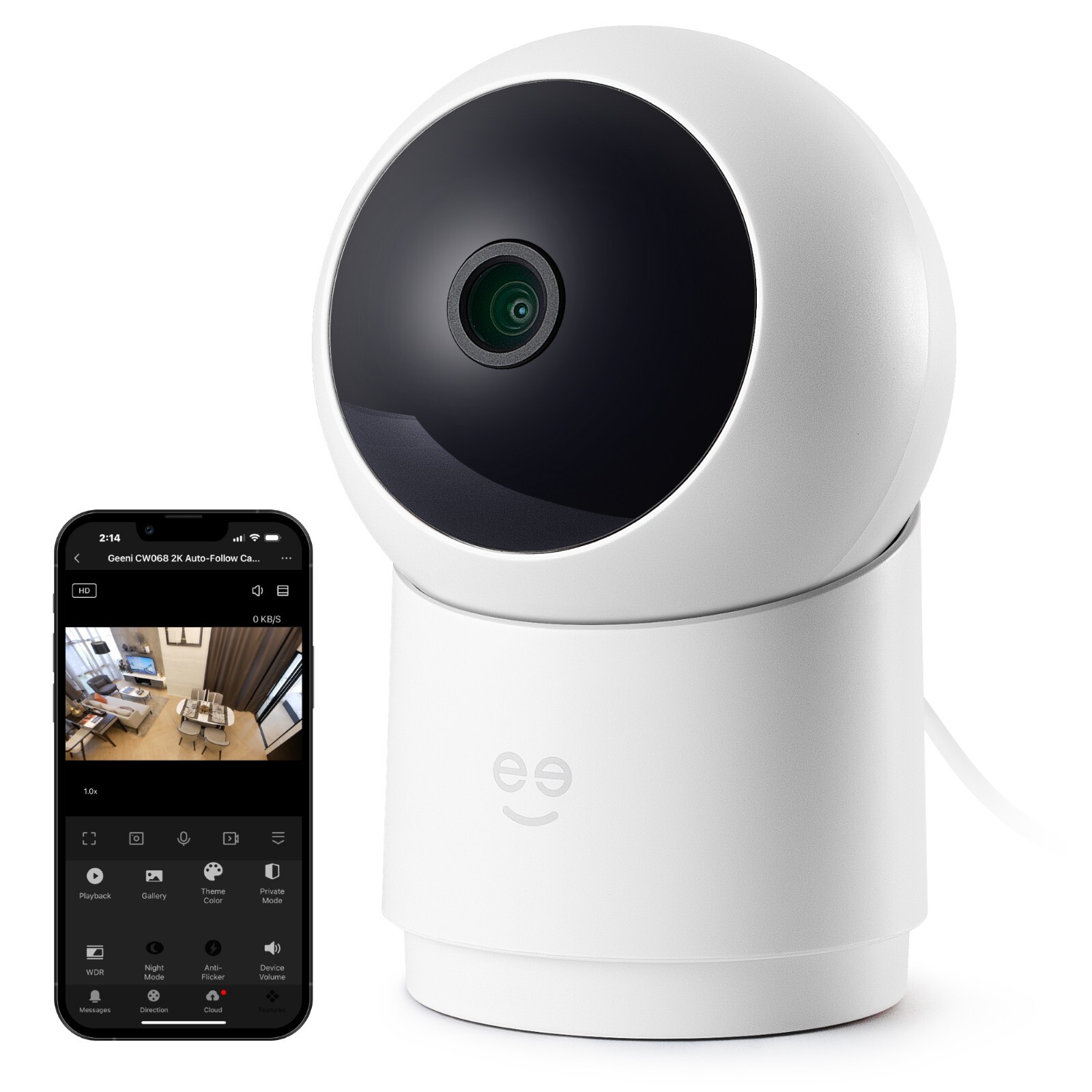 Geeni Scope 2K Quad HD Smart Auto-Tracking Security Camera with Voice ...