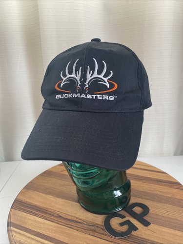 NICE "BUCKMASTERS" NAPA HAT BLACK EMBROIDERED LOGO STRAPBACK ADJUSTABLE ...