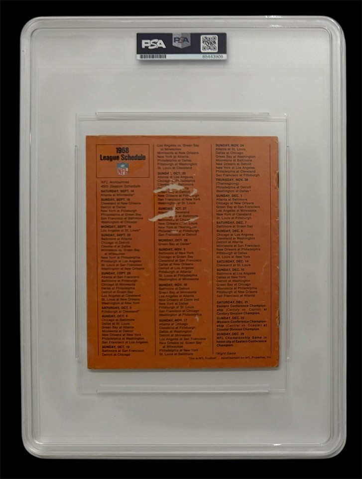 Brian Piccolo Autograph Signed 5.75x7 NFL Pamphlet PSA/DNA Auto 8 Bear ...