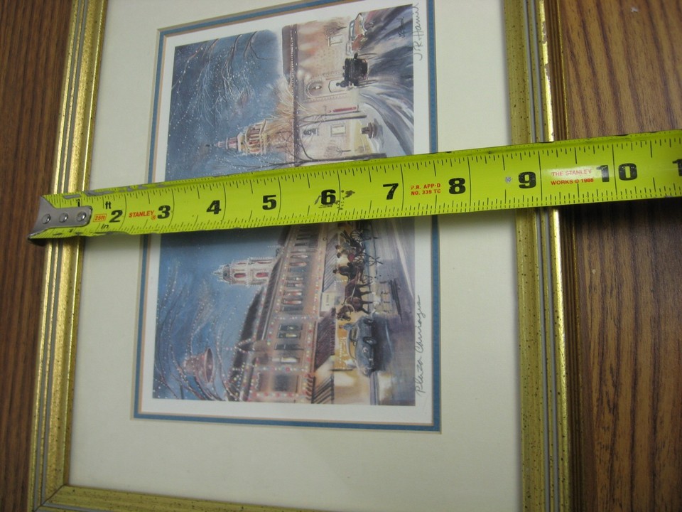 rmk99 Plaza Carriage Litho Art Signed by J. R. Hamil Pro-Matt/Frame EX ...