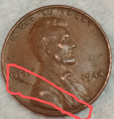 1944 Wheat penny Die Crack No Mint Mark! "L" on Rim L Hardly There | eBay