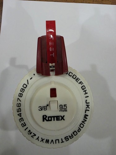 Rotex Label Maker Compact Handheld 3/8” 9.5mm Vintage USA RED & Tape ...