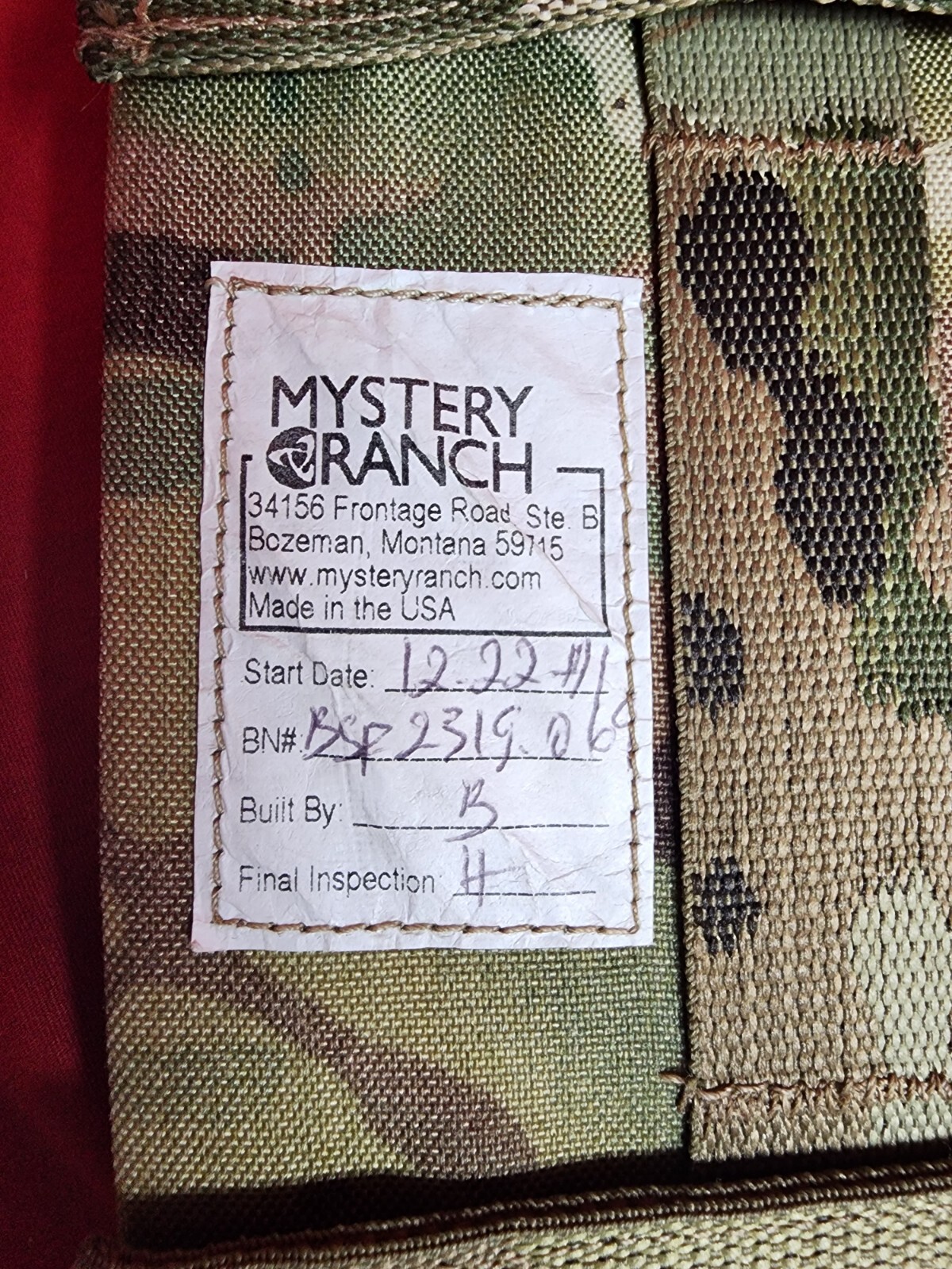 Mystery Ranch Ruck Base Frame Multicam Medium | eBay