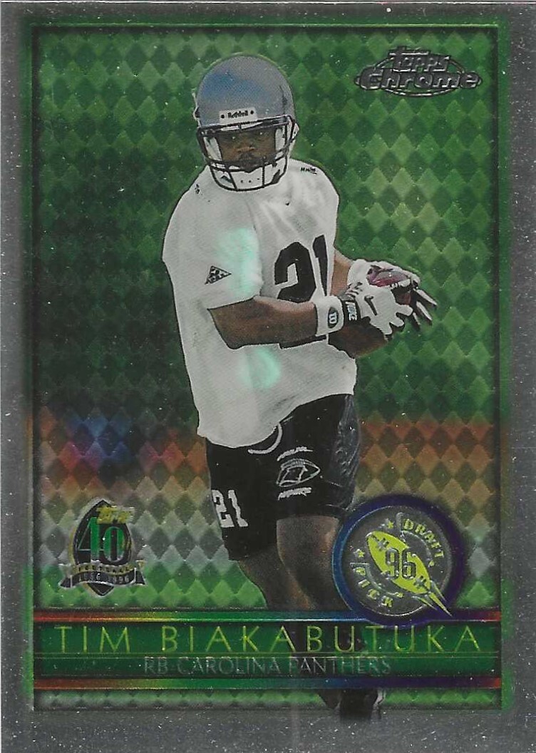 TIM BIAKABUTUKA 1996 TOPPS CHROME ROOKIE #157 CAROLINA PANTHERS | eBay
