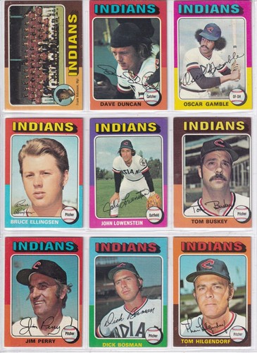 1975 Topps Cleveland Indians Baseball Team Set (26 Cards) | eBay