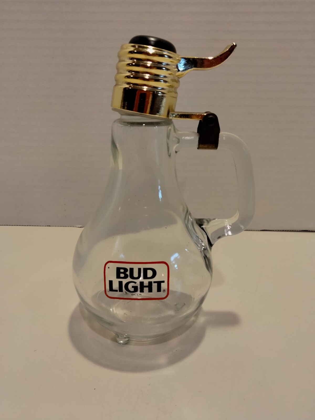 Bud Lite Beer Light Bulb Flask Stein Mug Heavy Glass Barware | eBay