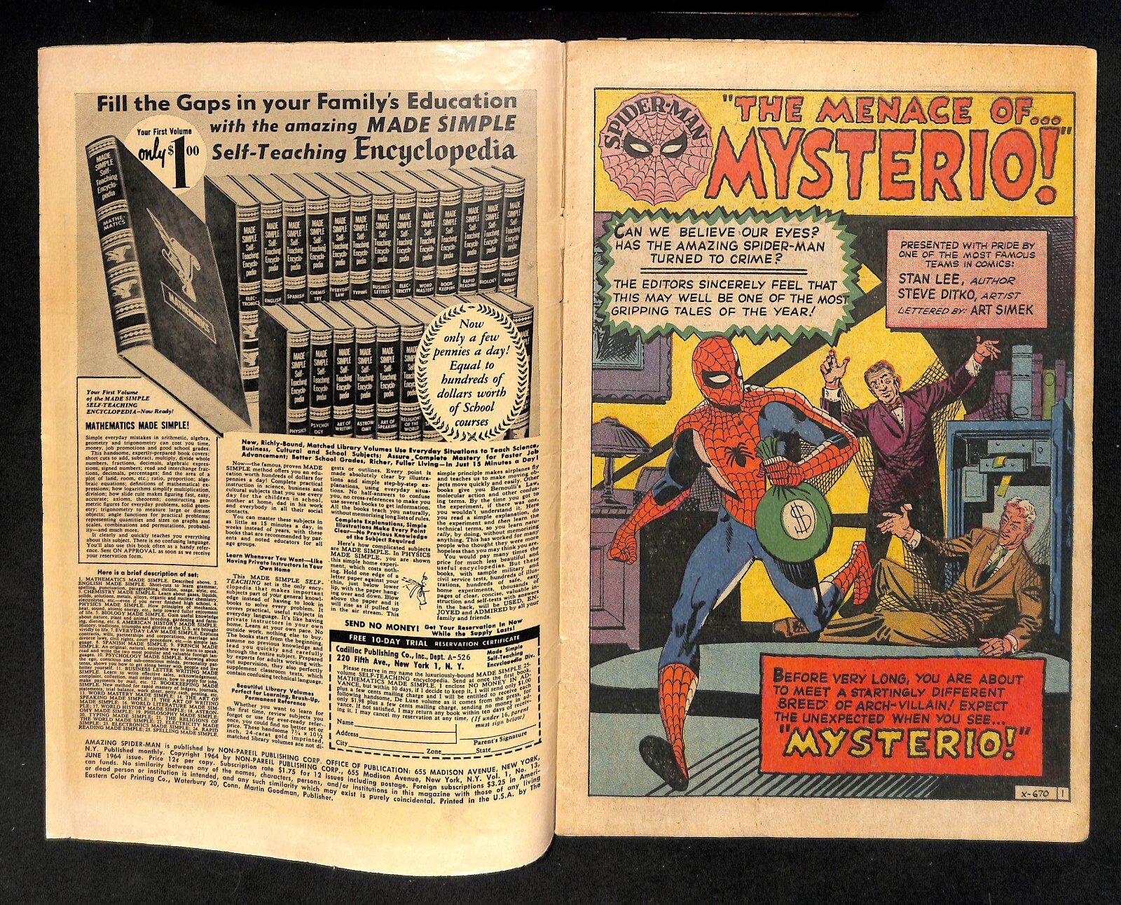 Amazing Spider-Man #13 - First Appearance of Mysterio Marvel Comics ...