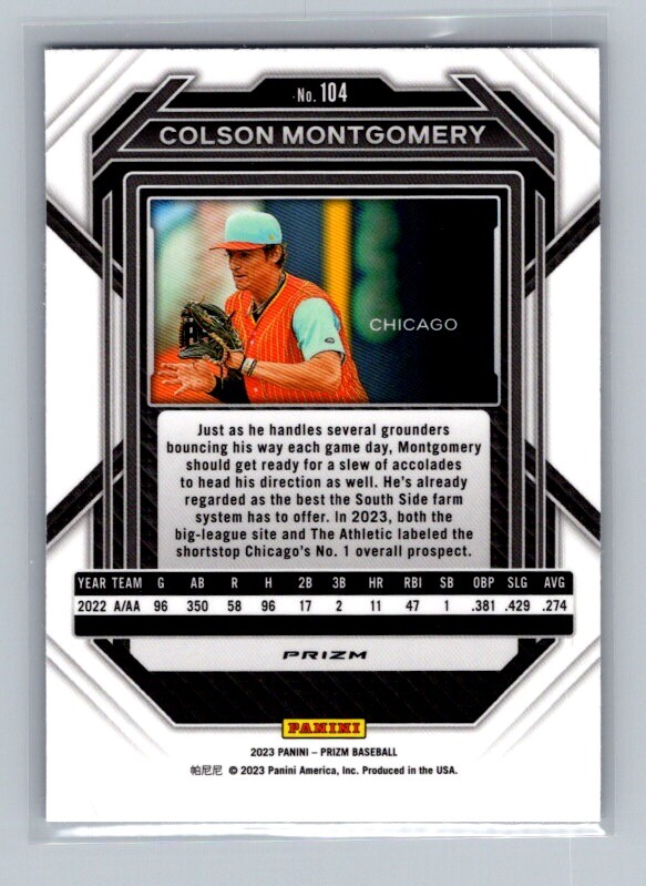 2023 Prizm Baseball Colton Montgomery #104 Blue Cracked Ice | eBay