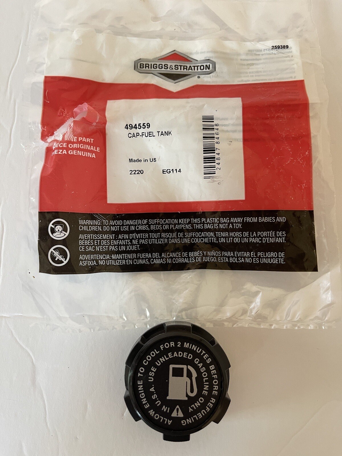 Genuine OEM Briggs & Stratton 494559 Gas Cap | eBay