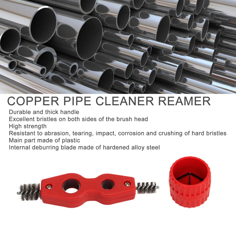 Copper Pipe Cleaner Reamer W/ Pipe Cleaning Brush Copper Pipe Chamferer ...
