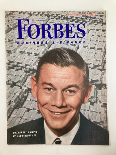 VTG Forbes Magazine April 15 1963 Nathanael V. Davis of Aluminum Ltd ...