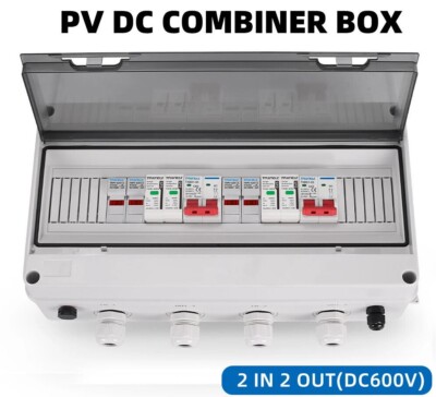 Solar PV Combiner Box Surge Protection Fuse IP65 Waterproof 2 Input ...