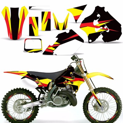 Decal Graphic Kit Suzuki RM 250 RM250 Dirt Bike Number Backgrounds Deco ...